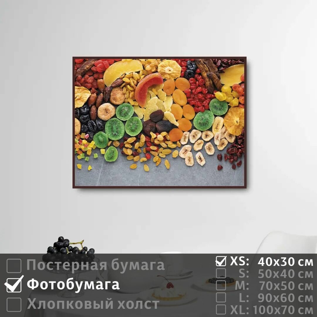 Постер на фотобумаге Красочные Сушеные Фрукты 40х30 см ПолиЦентр