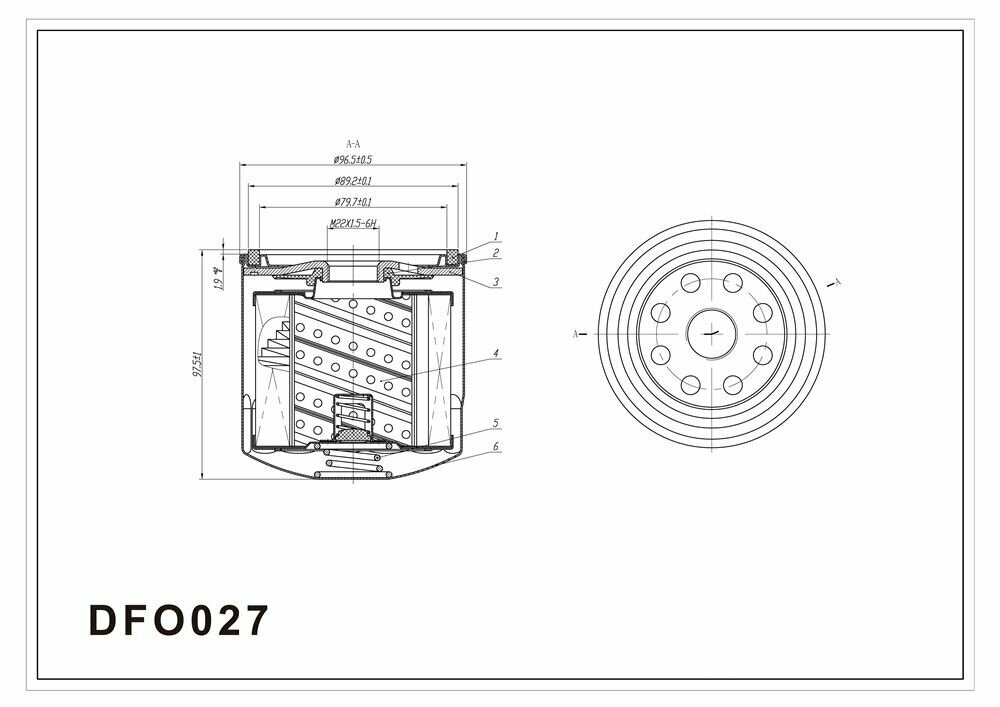 Фильтр масляный DOUBLE FORCE арт. DFO027 Ford Fiesta Courier II, Fiesta IV 9602, Focus, P100 PickUp, Tourneo, Tourneo Connect