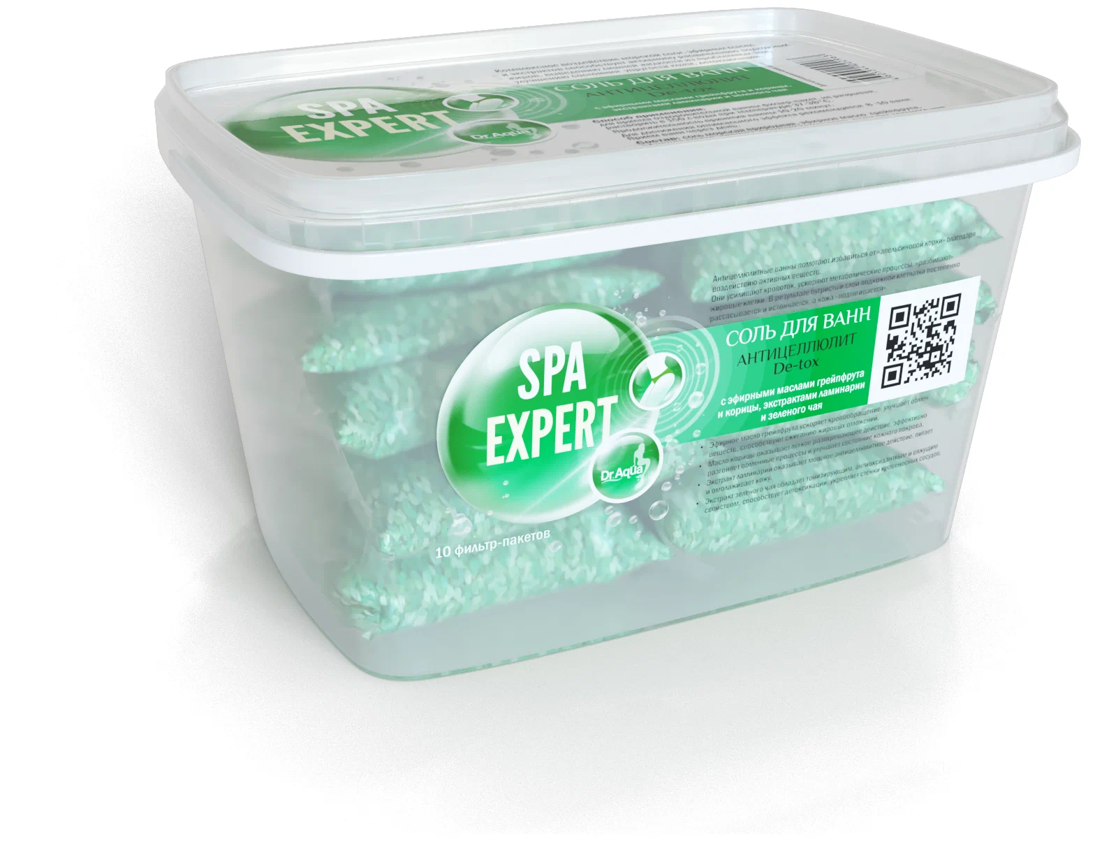 Соль для ванн, Dr. Aqua, «Антицеллюлит De-tox» , контейнер 1800 гр.