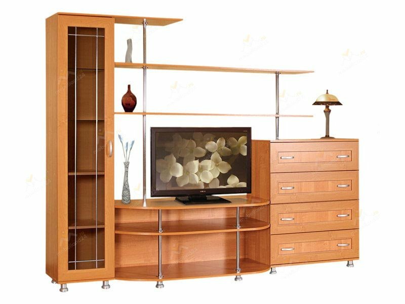 Стенка МебельЛэнд24 Санремо - 11 240x50x180 со шкафом с комодом