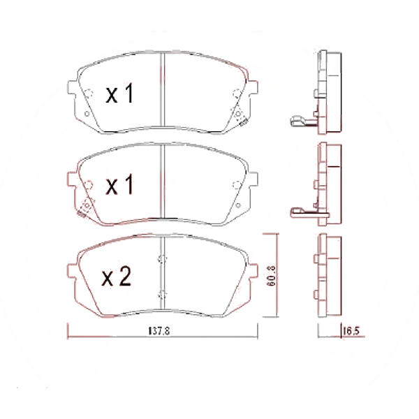 ZIMMERMANN 24501.170.1 (581010ZA00 / 581011DE00 / 581012SA70) колодки дисковые перед. 138x61x16 \ tucson / ix35 2.0 / 2.4 / 2.0crdi