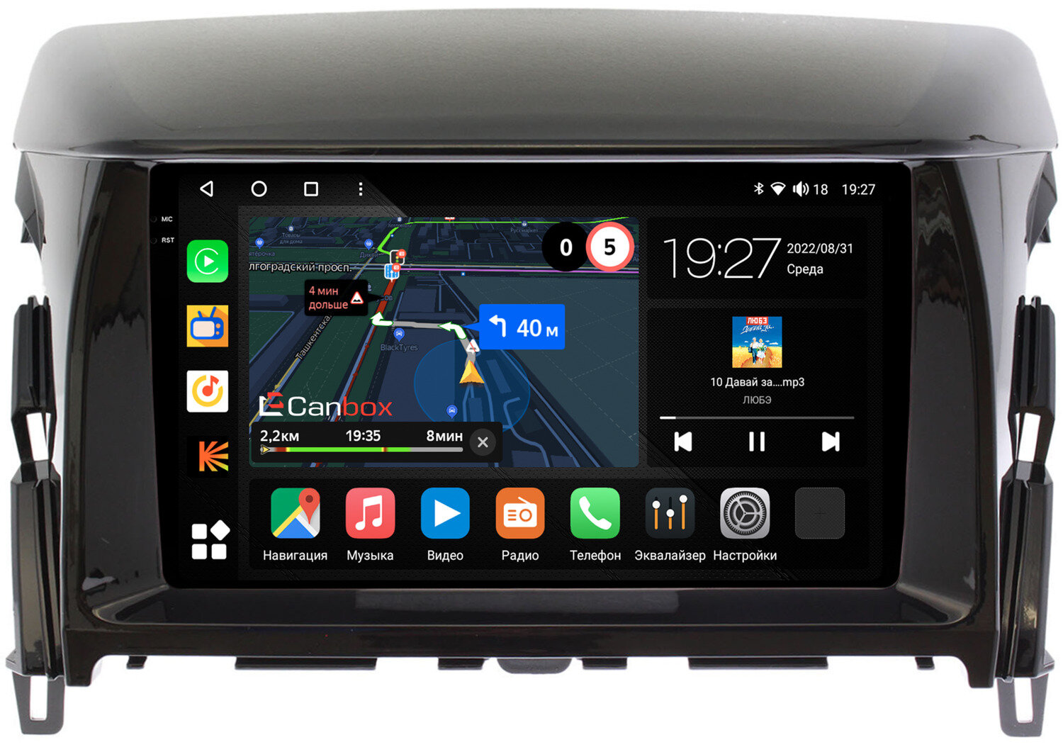 Штатная магнитола Canbox M-Line 2K 4179-9-089 Mitsubishi Eclipse Cross 2017-2024 (глянцевая) Android 10 (4G-SIM, 4/64, DSP, QLed)