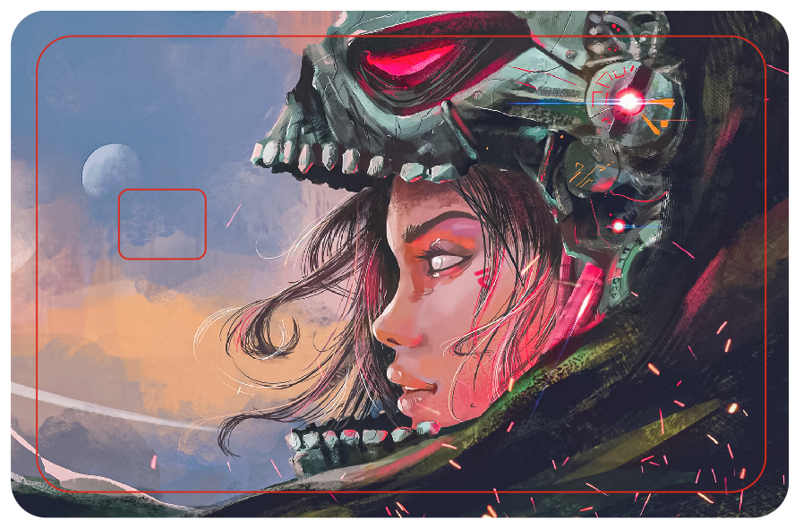 Наклейка на банковскую карту, Девушка