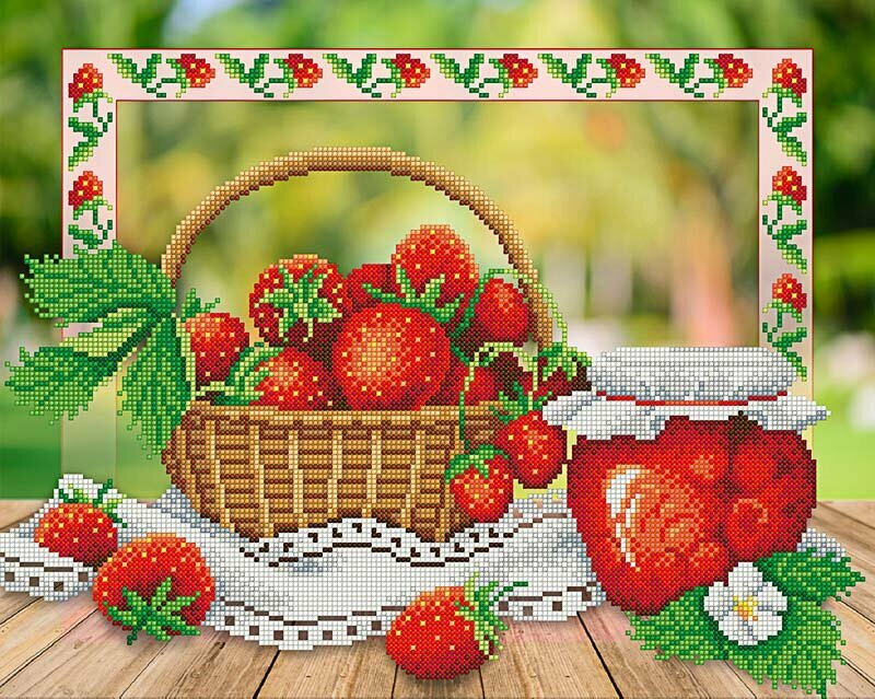 Канва/ткань с рисунком для вышивания бисером №3 50 см х 40 см Г-149 Летние дары