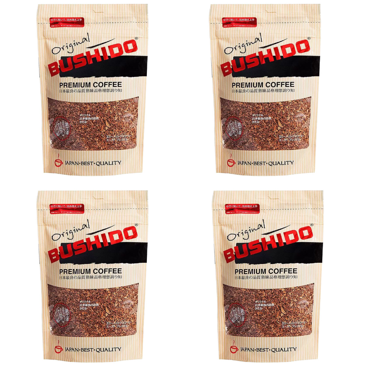 Растворимый кофе Bushido Original 75 грамм, упаковка 4 штуки