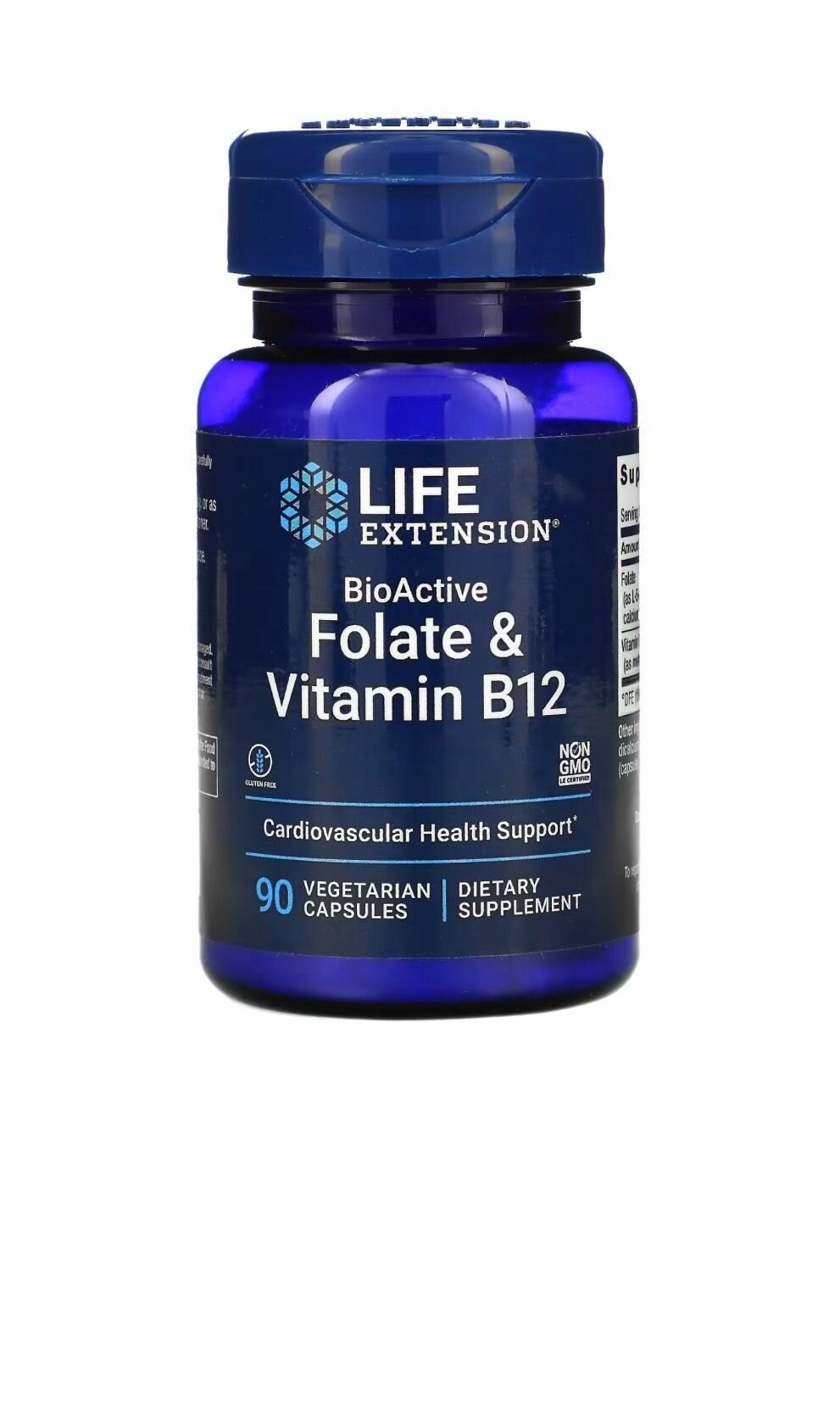 Биоактивные Фолат и Витамин В12 LIFE EXTENSION BioActive Folate & Vitamin B12 90 капсул