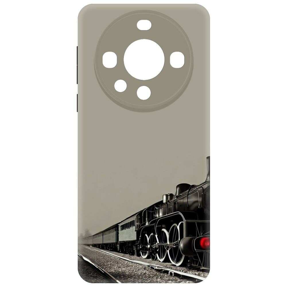 Чехол-накладка Krutoff Soft Case Паровоз для Huawei Mate 60 черный