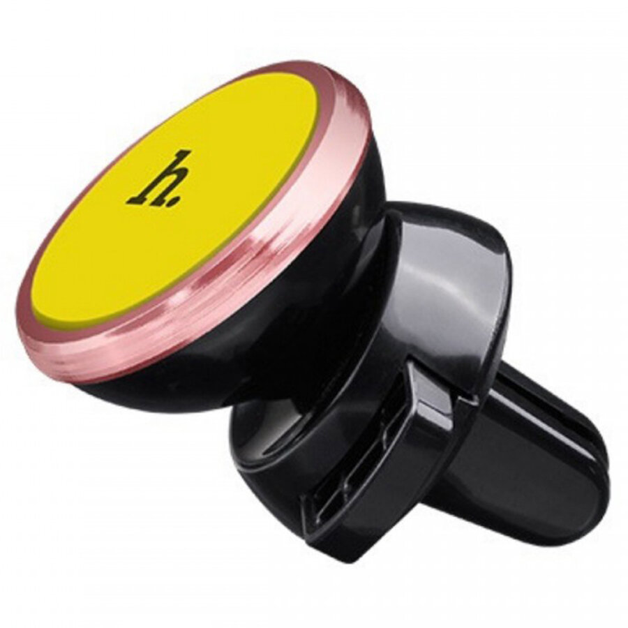 Магнитный держатель для телефона HOCO CA3 Outlet, магнитный, на воздуховод, черный+желтый