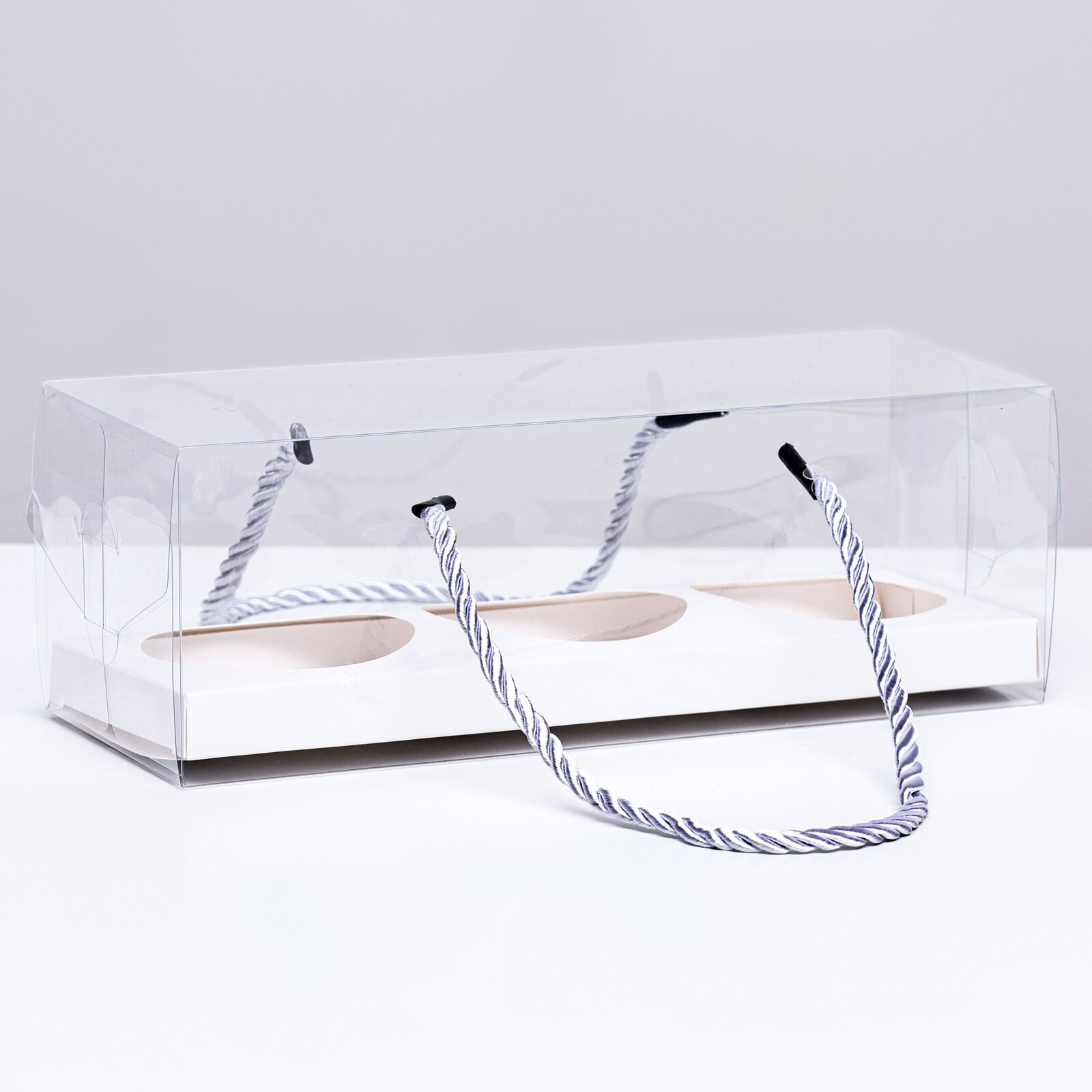 Кондитерская упаковка для кексов, белая 22.5×7.8×7.8 см