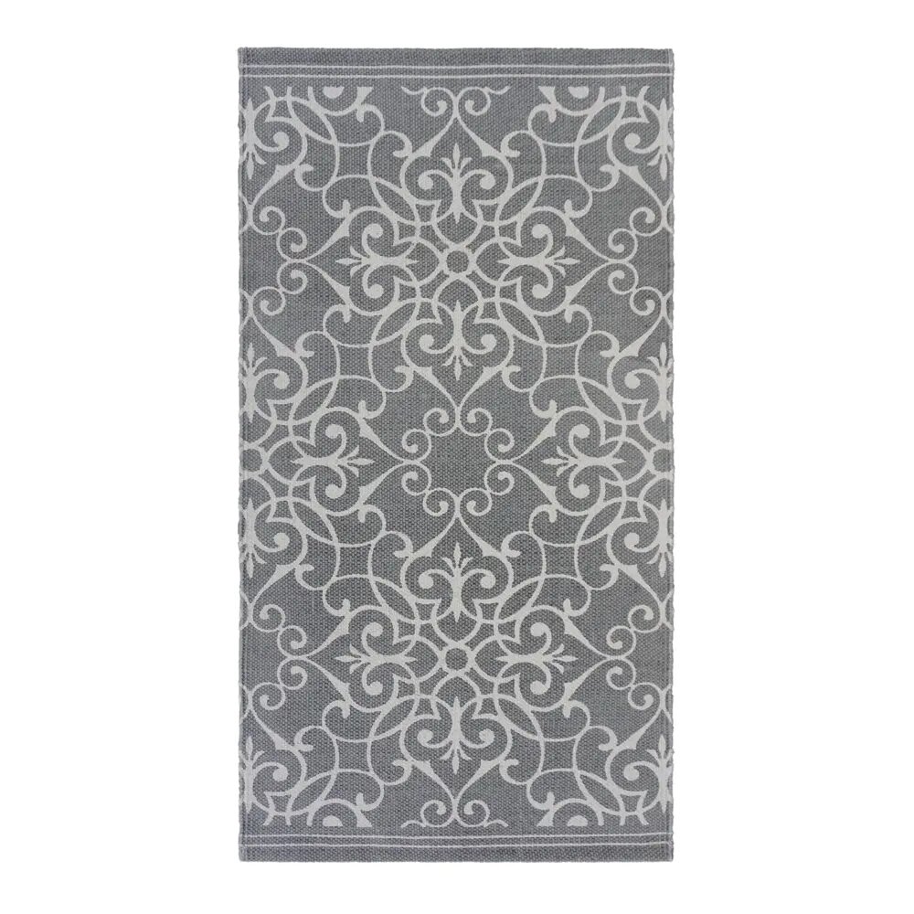 Коврик декоративный хлопок Inspire Lesia 60х120 см цвет темно-серый