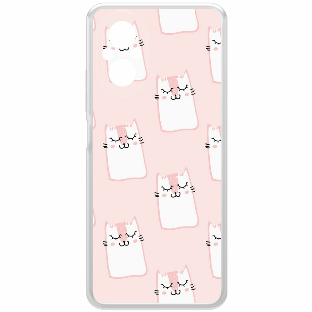 Чехол-накладка Krutoff Clear Case Котики паттерн для Realme C67
