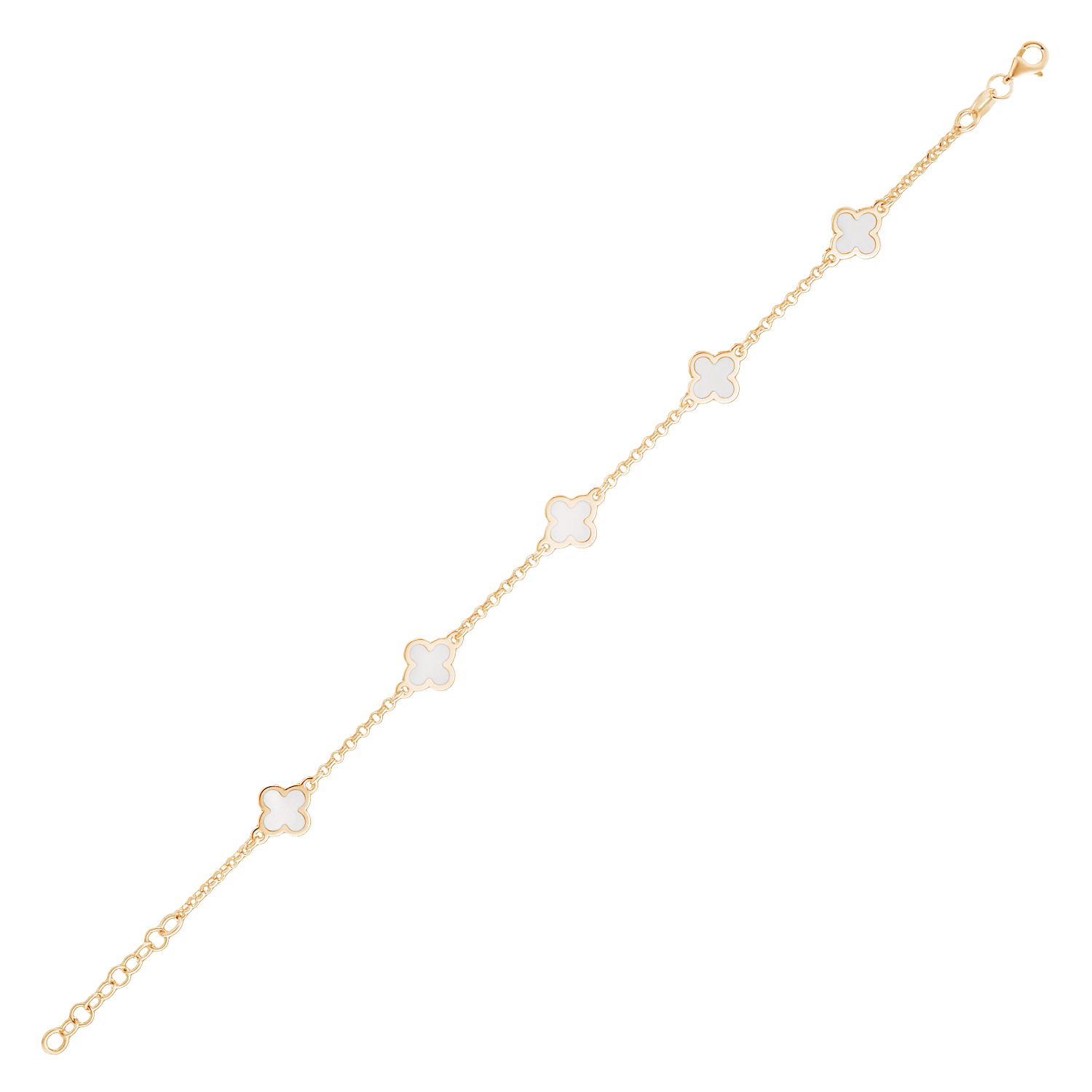 Браслет-цепочка, серебро, 925 проба, золочение, эмаль