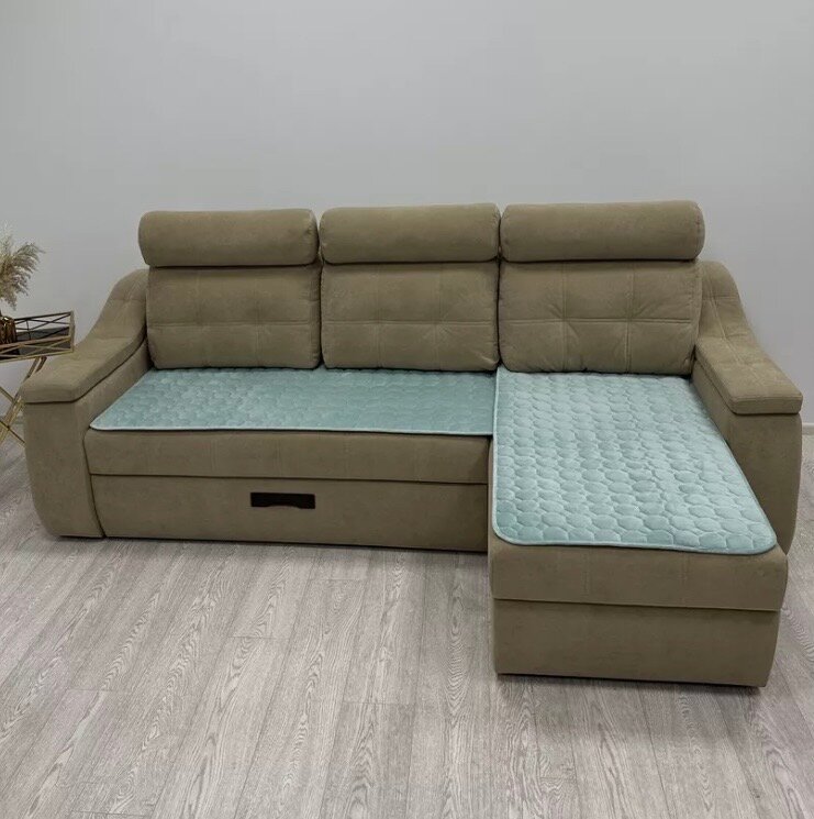 Дивандек накидка на диван угловой и кресло, 3 полотна: 90х210-1шт, 90х160-2шт, чехлы для мебели, покрывало на угловой диван