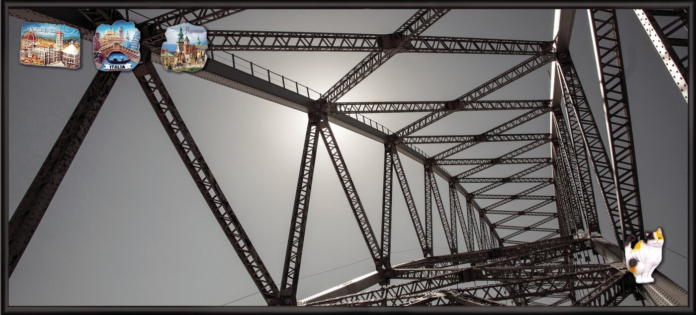 Магнитная настенная доска АртБорд "Структура" полимерная для хранения магнитов, с горизонтальным и вертикальным креплением, для дома и офиса, в тонком алюминиевом багете, 75х34 см