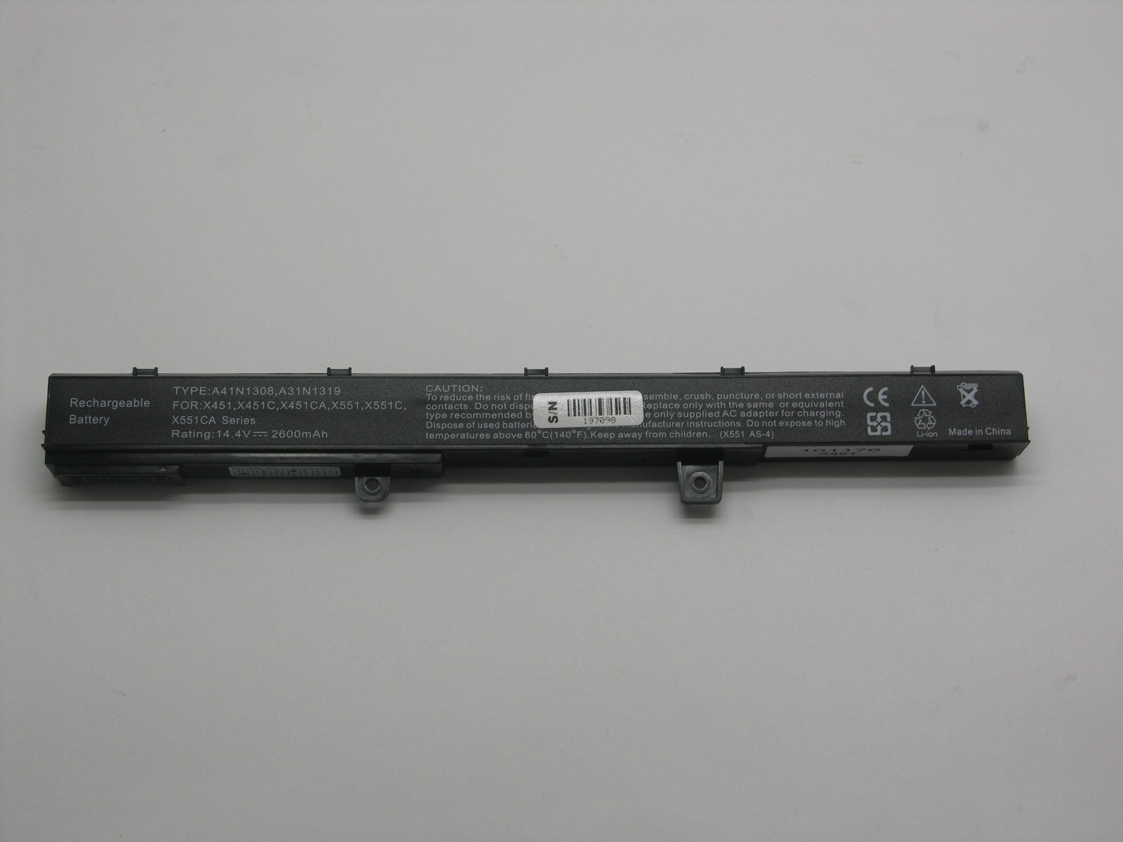 Акб для ASUS X441CA, X451, X551CA, A41N1308, 37Wh, 2600mAh, 14.4V, BAT-AS-39