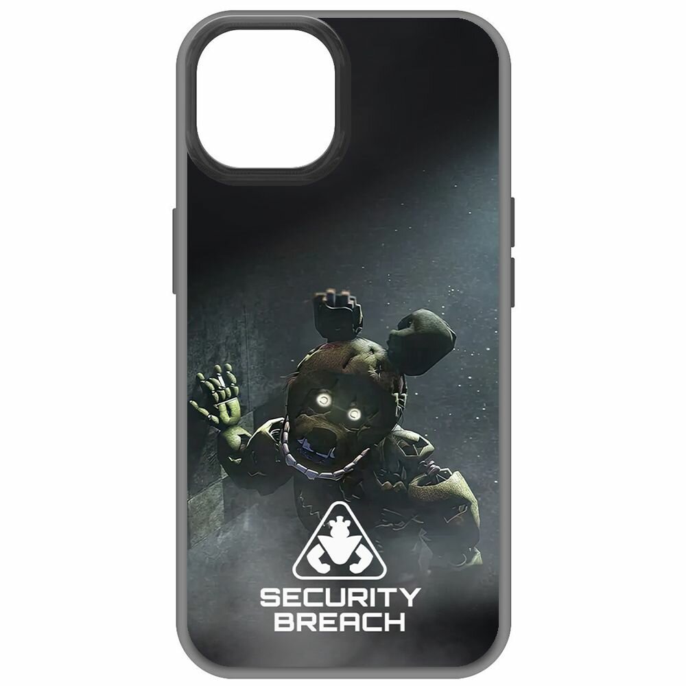 Чехол-накладка Krutoff Soft Case фнаф (FNAF) - Нарушение безопасности для iPhone 15 черный