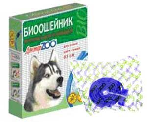 Доктор zoo биоошейник от блох и клещей для собак синий 65см