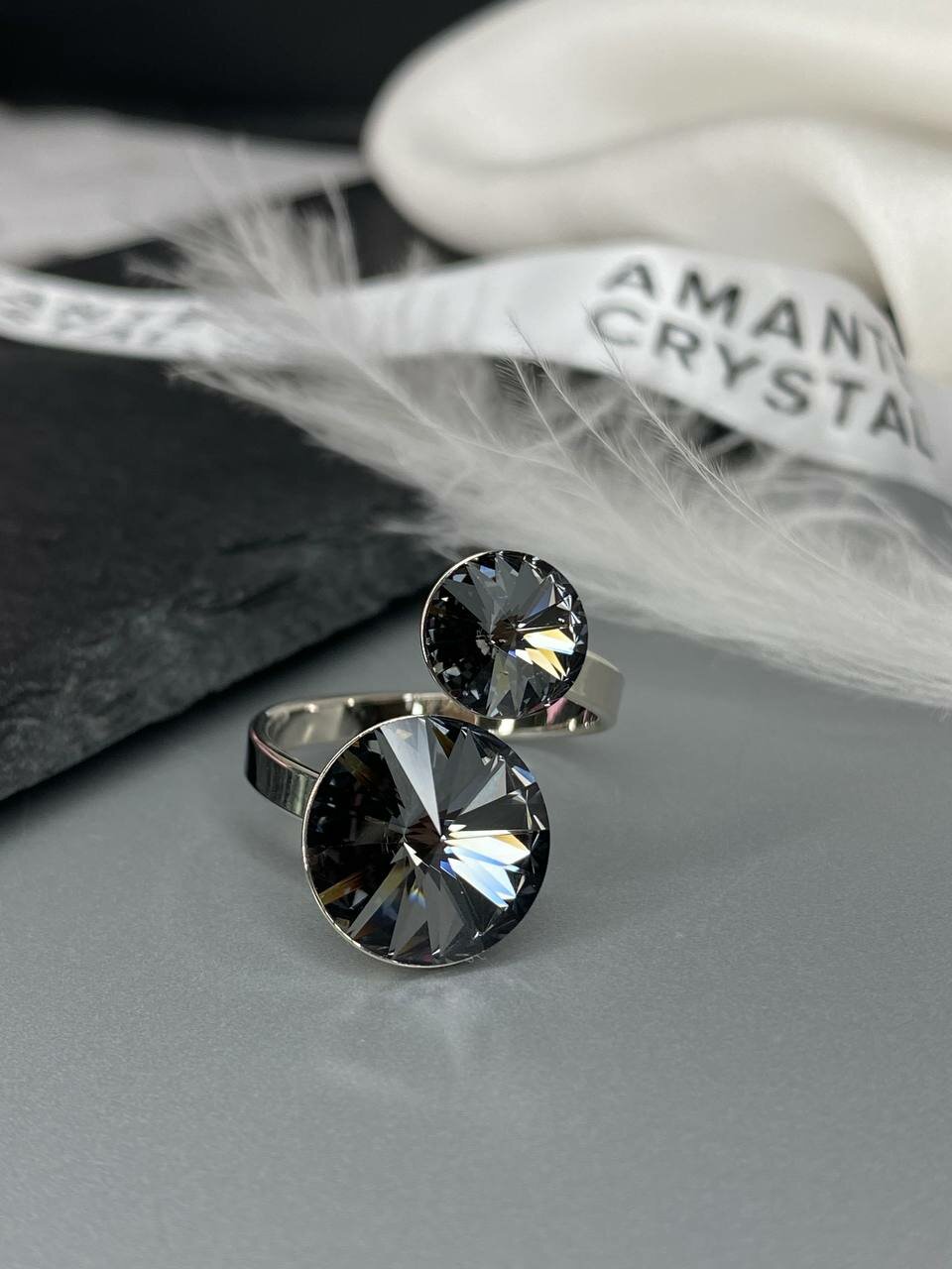 Кольцо, кристаллы Swarovski