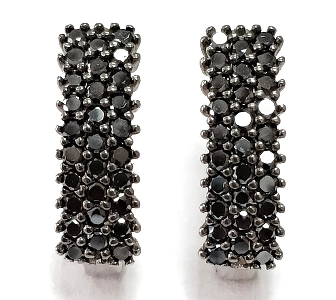 Серьги, серебро, 925 проба, родирование, шпинель