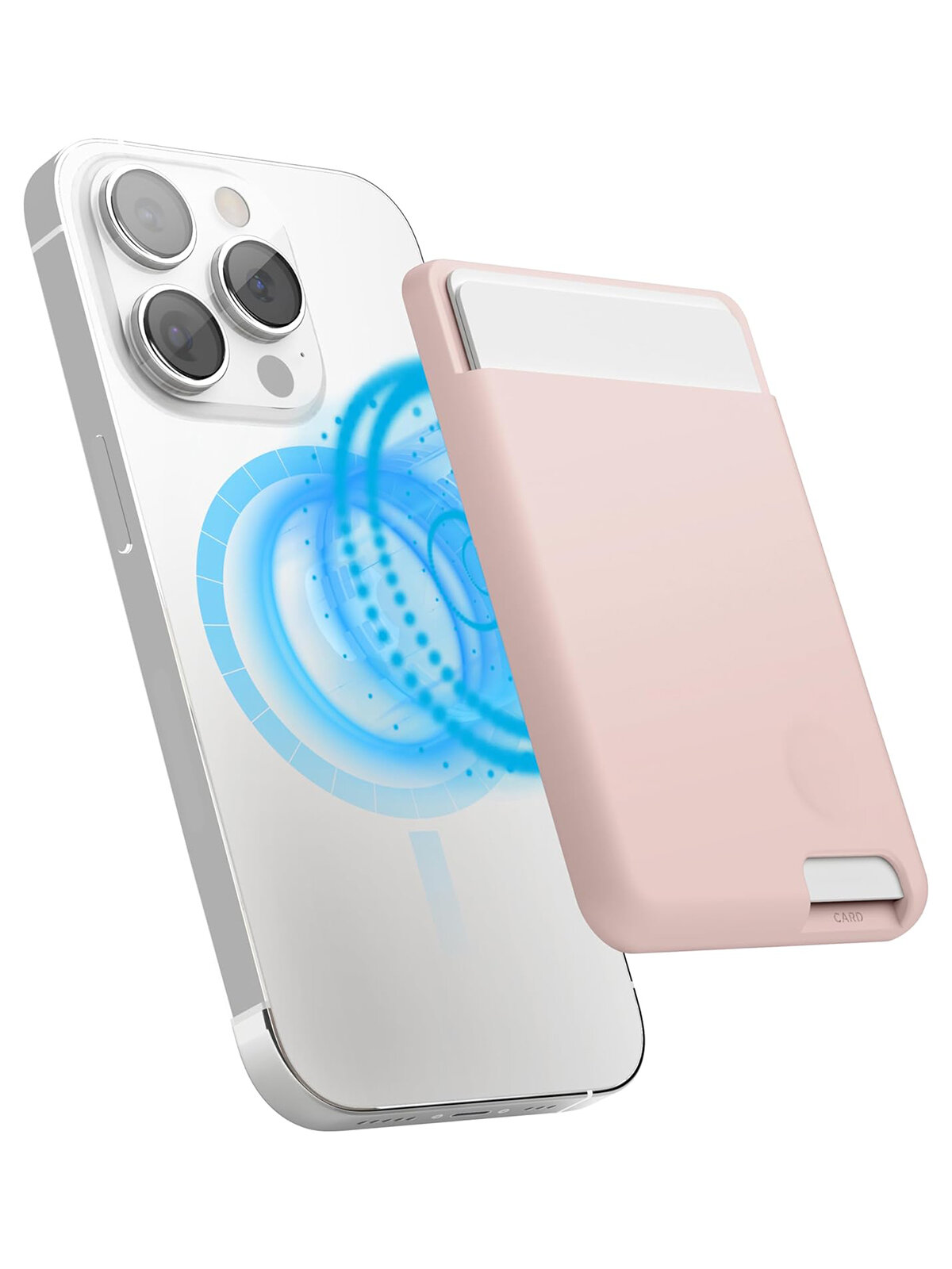 Elago магн. бумажник MagSafe Card Pocket Silicone Sand Pink
