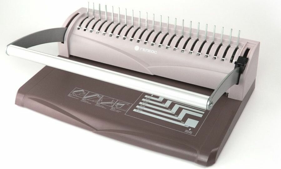 Переплетчик Heleos БП13пс, A4, перфорируемых 13 л, количество сшиваемых 450 л, пластиковая пружина 6-51 мм (БП13ПСК)