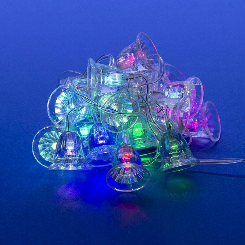 Гирлянда светодиодная ULD-S0280-020/DTA Колокольчики с контроллером, 20 светодиодов, 2,8 м, RGB, IP20, провод прозрачный, цена за 1 шт