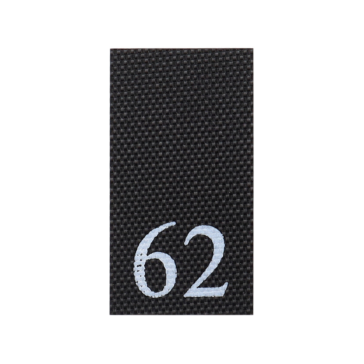 Этикетка-размерник 10*20мм П/Э, 100шт/упак, черный фон/белый шрифт (MN) (62)