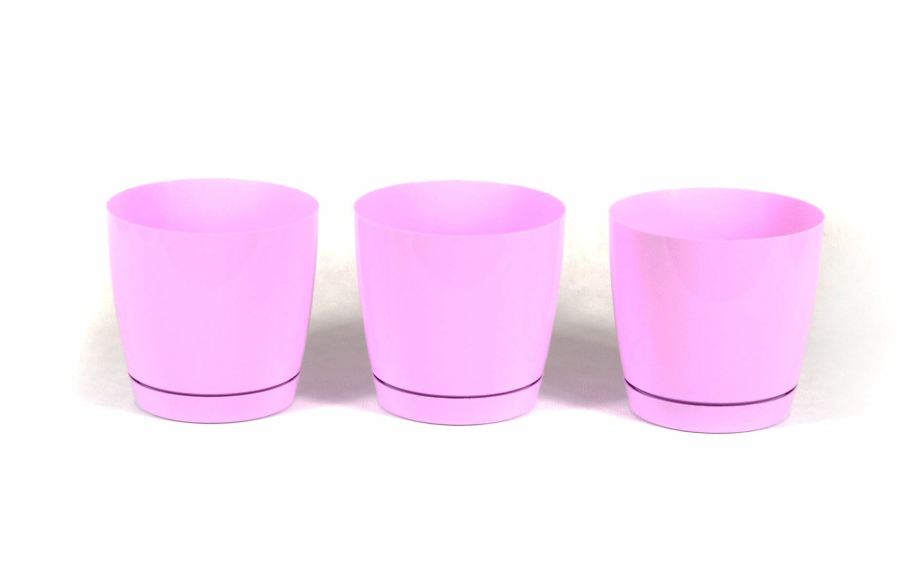 Горшок для цветов 2л Фрезия №1 лиловый с поддоном / 3шт