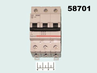 Автоматический выключатель C 32A 3-полюсный Legrand RX3 (419711)