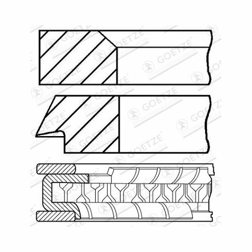 Комплект поршневых колец, GOETZE 08-307100-00 (1 шт.)