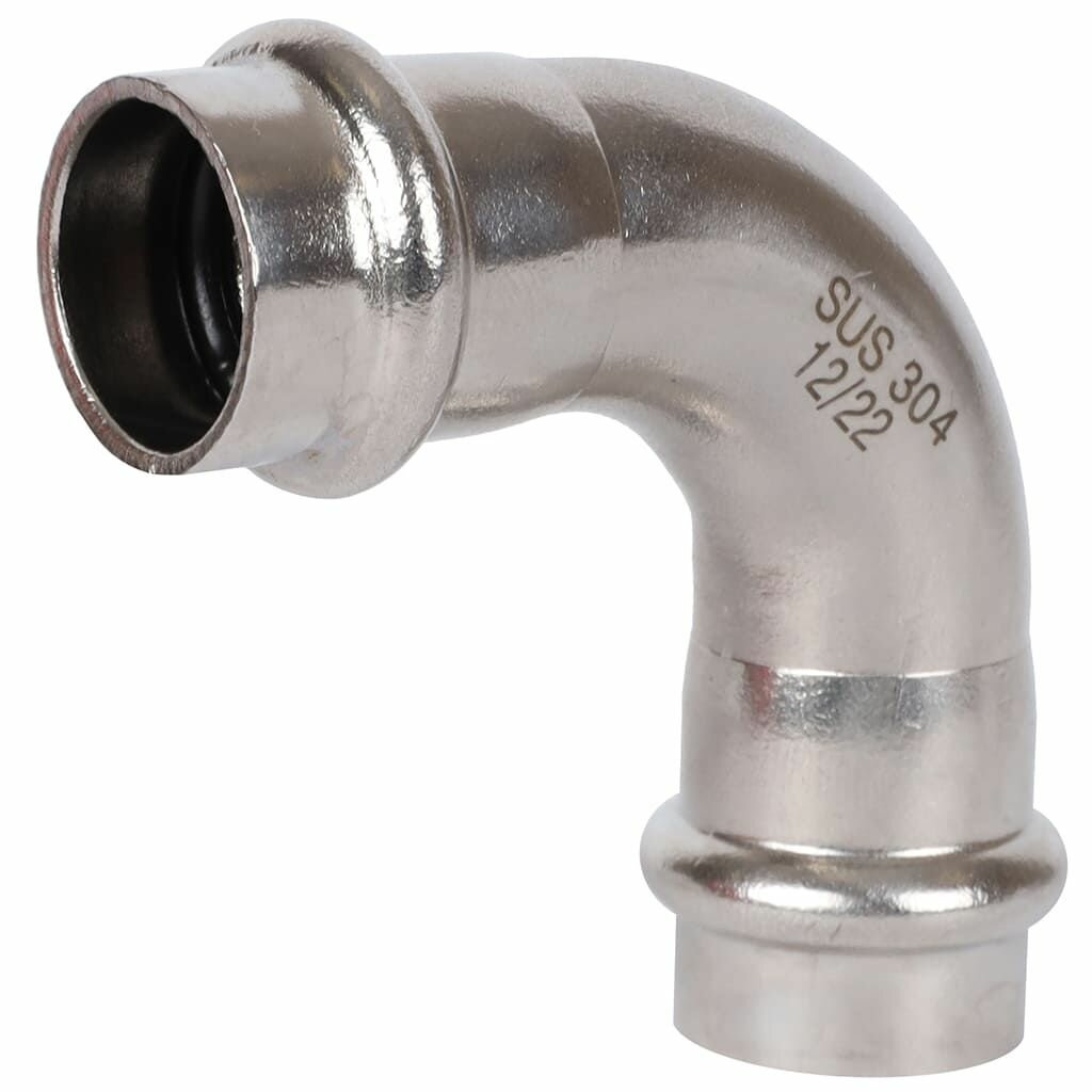 Угольник прессовой ROMMER 90 гр. из нержавеющей стали 18 (RSS-0003-000018)