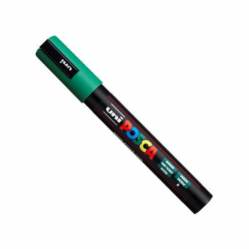 Маркер Uni POSCA PC-3ML 6 зеленый с блестками 0,9-1,3 мм пулевидный наконечник 1 шт