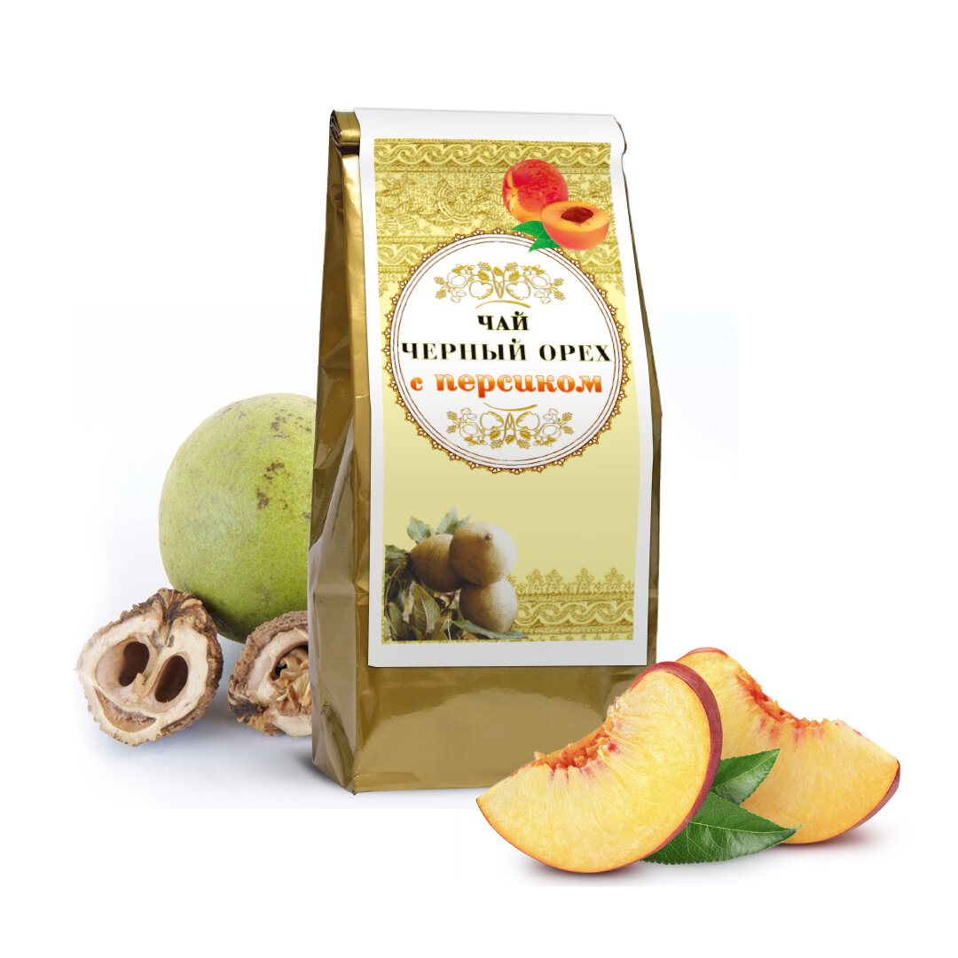 Чай с чёрным орехом и персиком травяной НТК Жизненная Сила 100 г