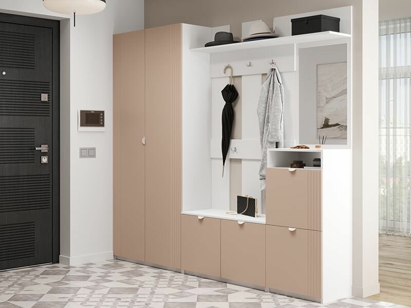 Прихожая в коридор "Санторини 4" 225х200х35 Роза