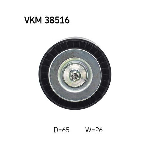 Ролик обводной ремня ГРМ поликлиновый для автомобиля Mercedes Benz, SKF VKM 38516 (1 шт.)