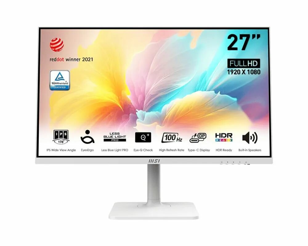 Монитор MSI Modern MD2712PW 27" 1920x1080, 100Hz, IPS, 9S6-3PA49H-200, белый