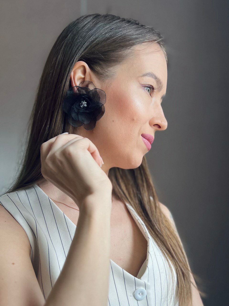 Серьги, хрусталь, стекло, бисер