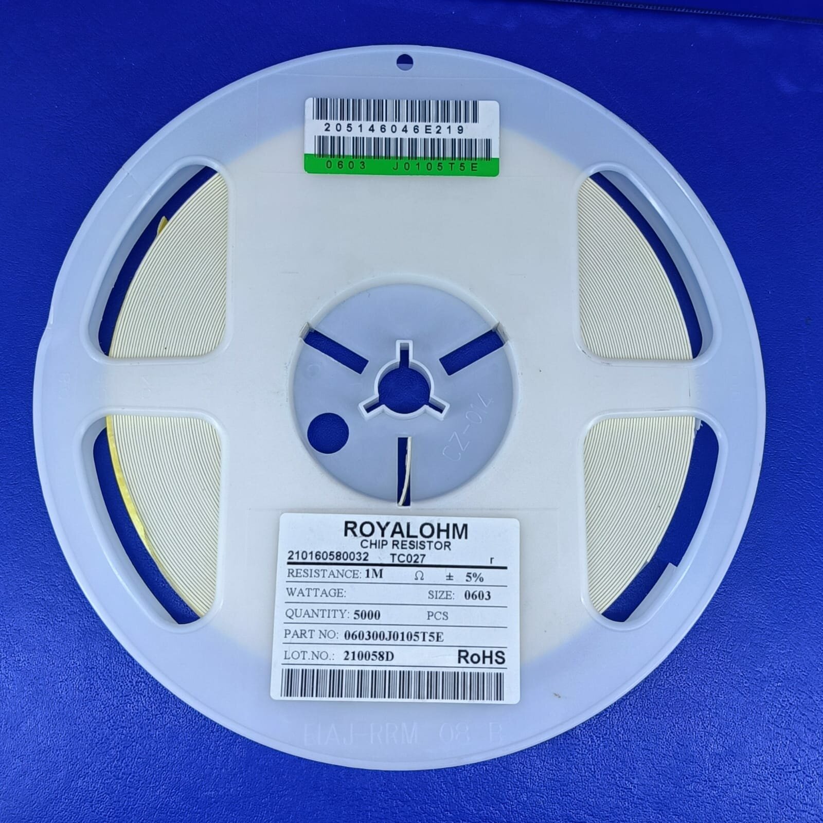 50 штук SMD резистор 0603 / 1608 (R) 1M J0105T5E (арт.65392)