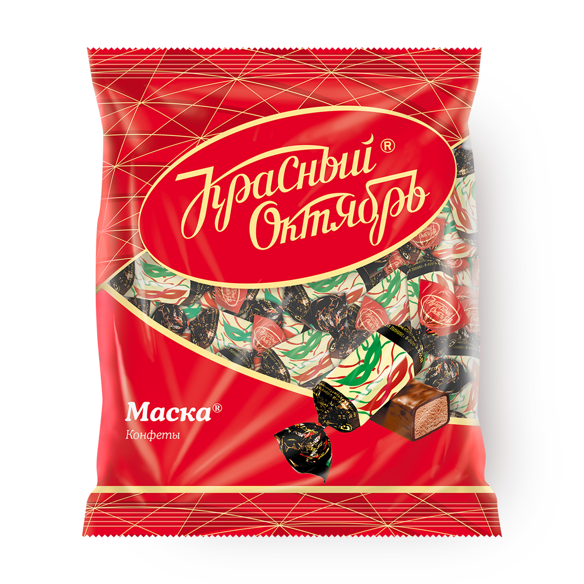 Конфеты шоколадные "Маска" от "Красный Октябрь", с глазурью, 250 г