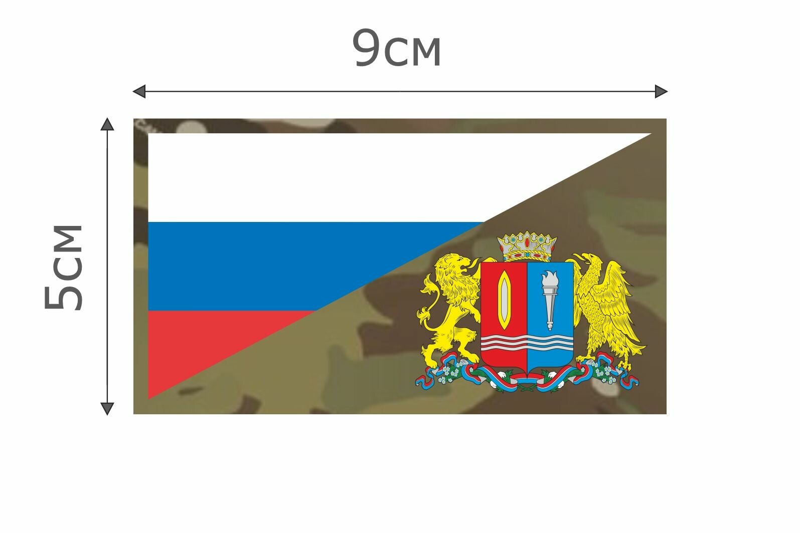 Ф037MC Нашивка , патч (шеврон) MC Флаг РФ Ивановская область 5*9 см