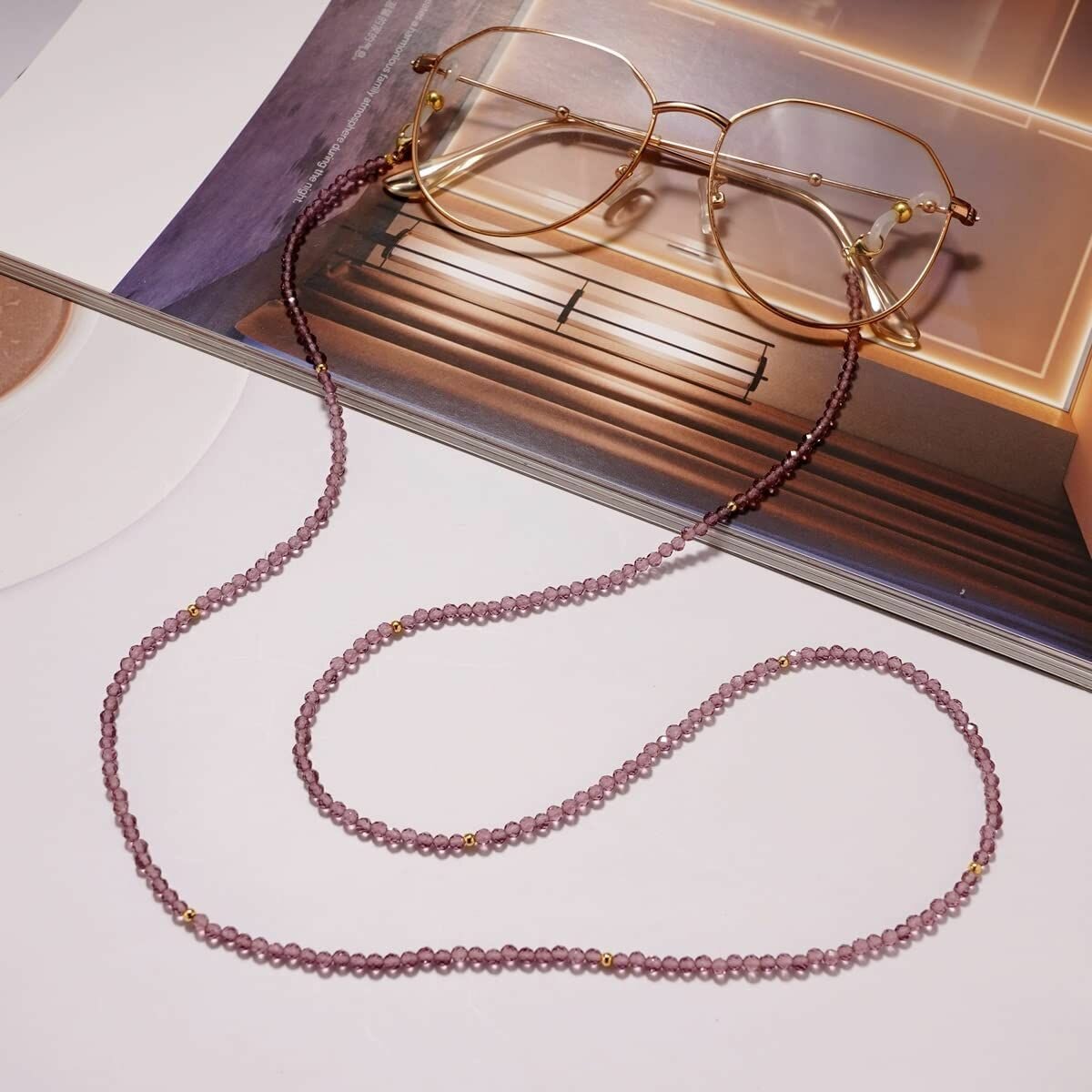 Цепочка для очков из гидротермальной шпинели шнурок для очков держатель для очков Hrustalek