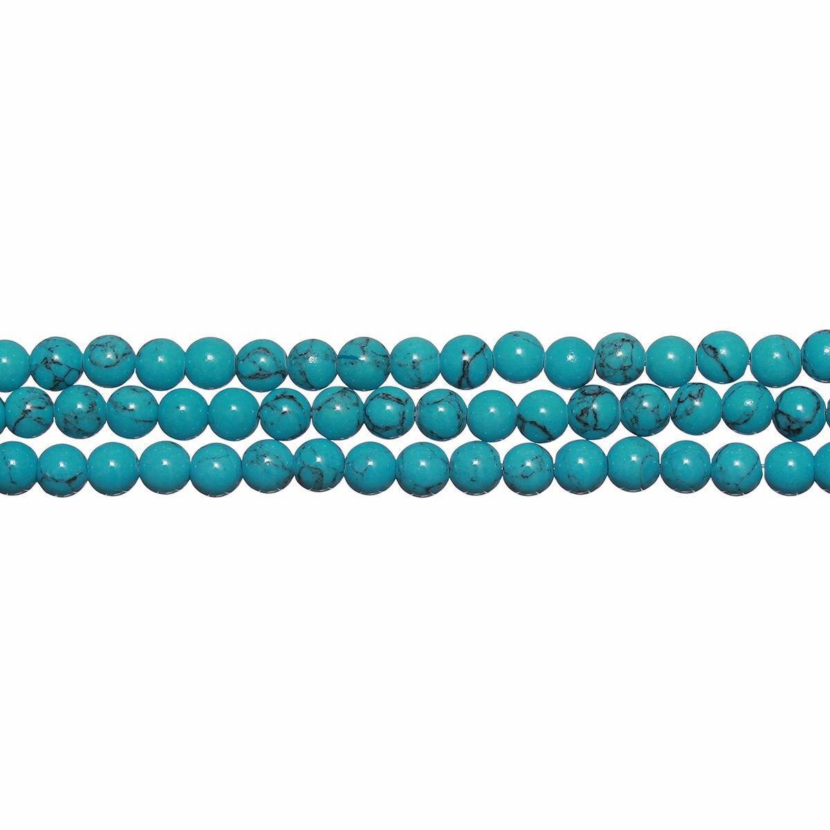 Бусины каменные, бирюза (имитация), 4мм, 90 шт, низка