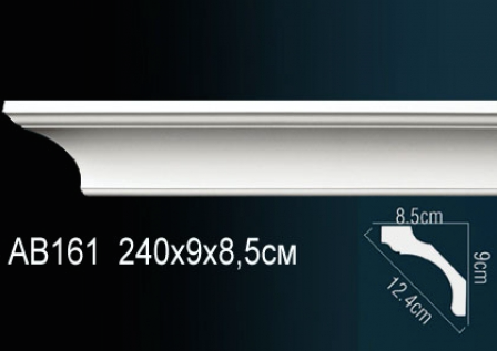 Карниз потолочный 85x90 мм плинтус полиуретановый под покраску Perfect AB 161-1 метр
