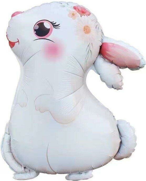 Шар (30'/76 см) Фигура, Милый зайка, Белый, 1 шт.