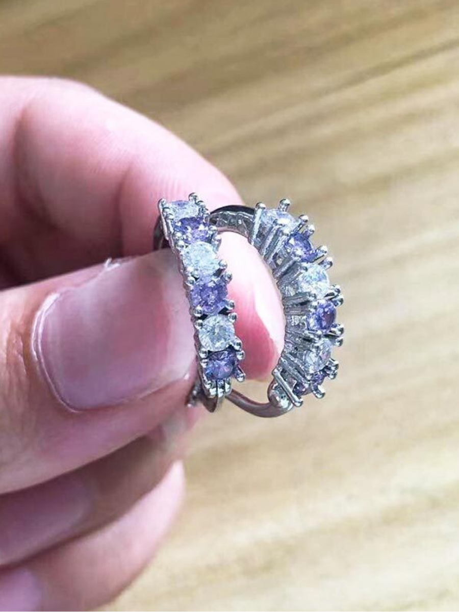 Серьги конго, фианит