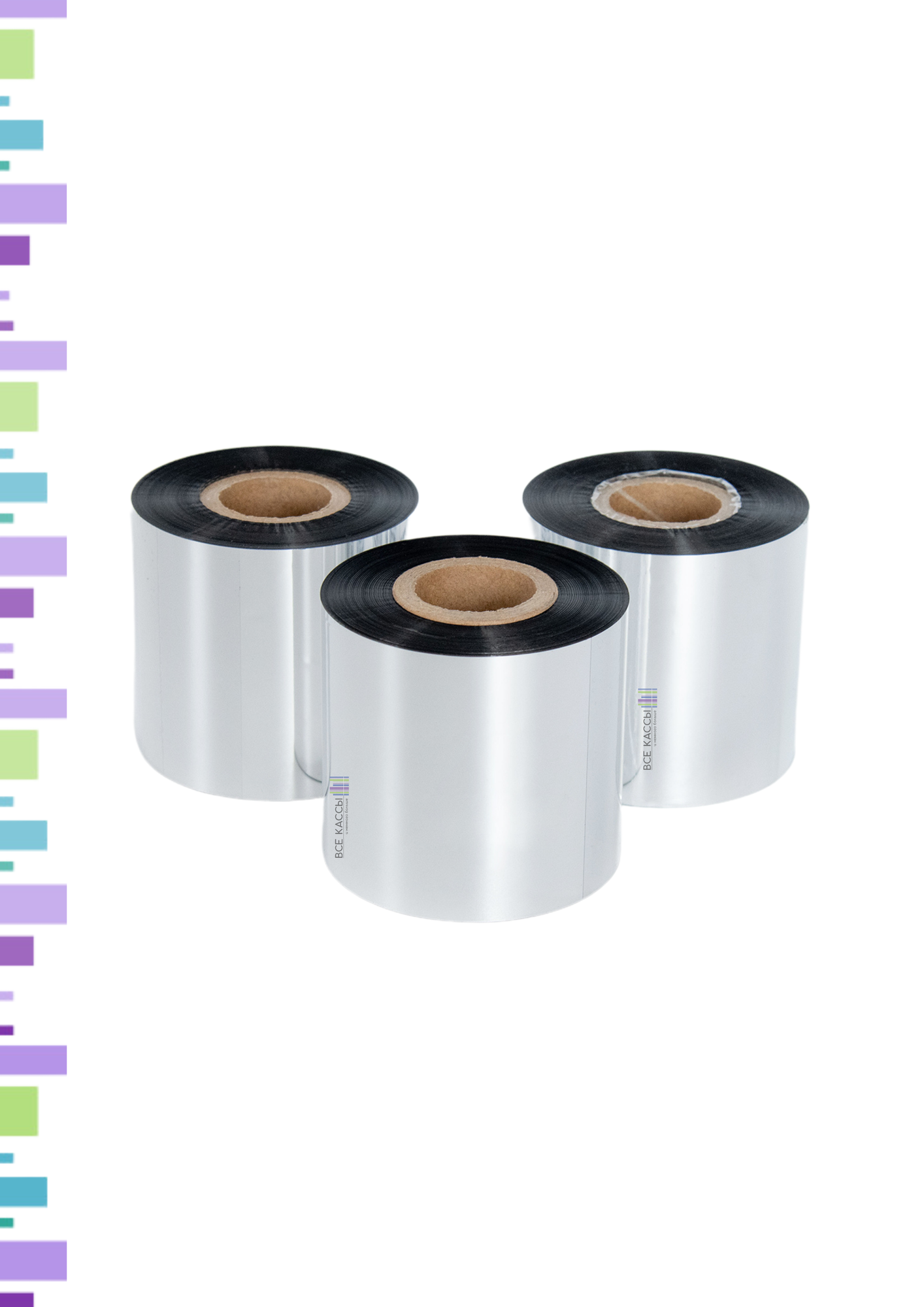 Термотрансферная красящая лента Риббон WAX OUT STANDART (Ролик) 60ммх300м (Втулка 60мм), 3 шт.