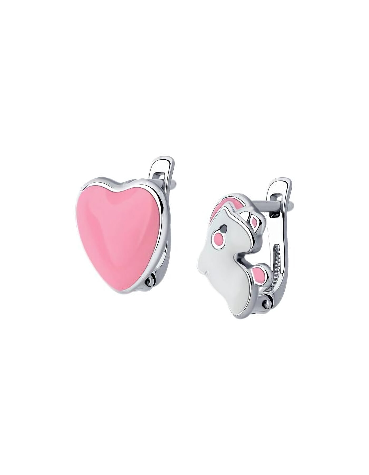 Серьги, серебро, 925 проба, родирование, эмаль