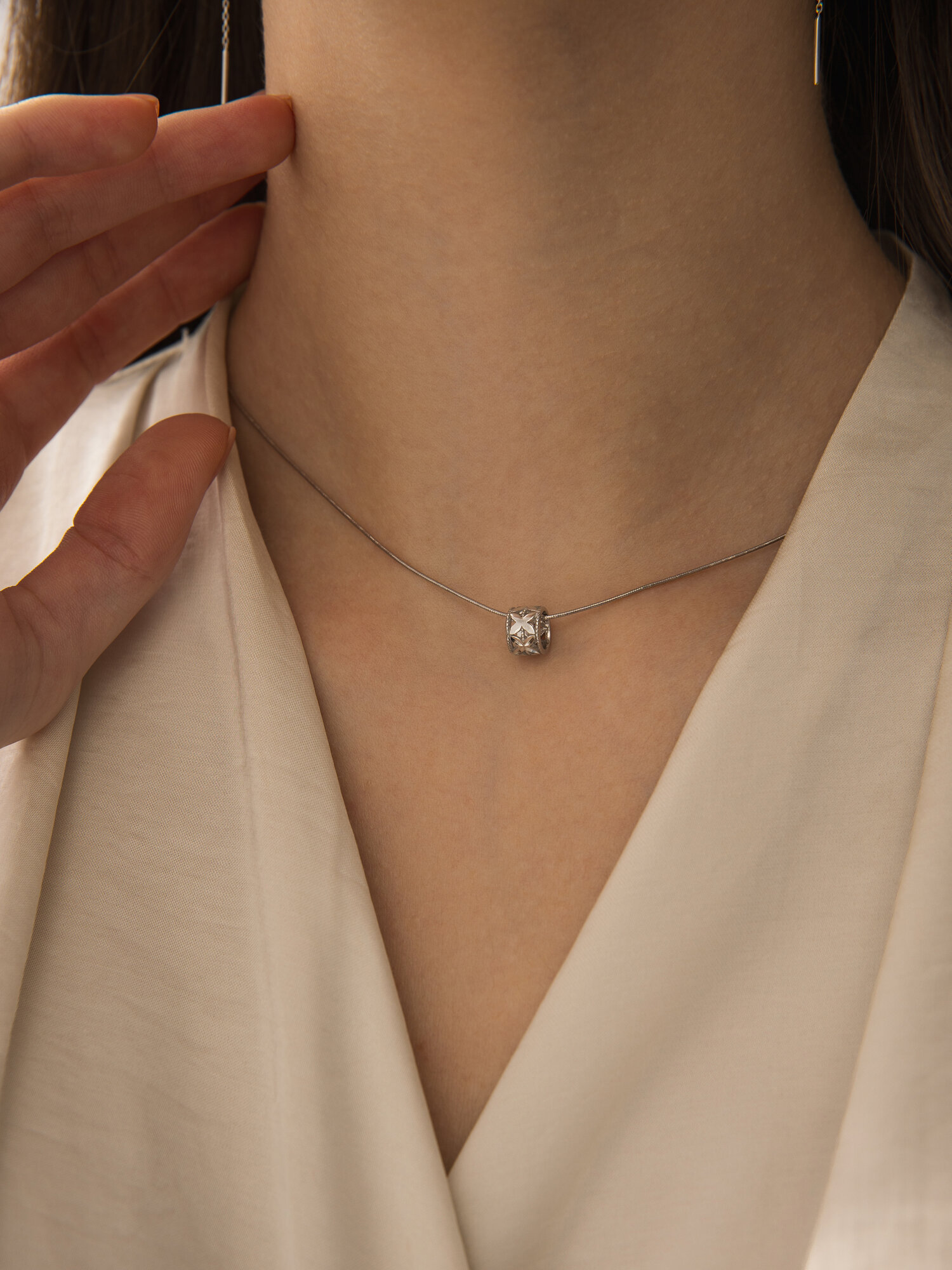 Подвеска, серебро, 925 проба, родирование