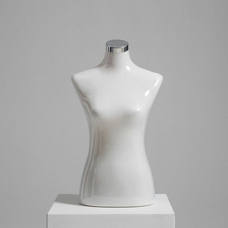 Манекен для верхней части тела "Мужские и женские модели", черно-белый, серебристый головной убор