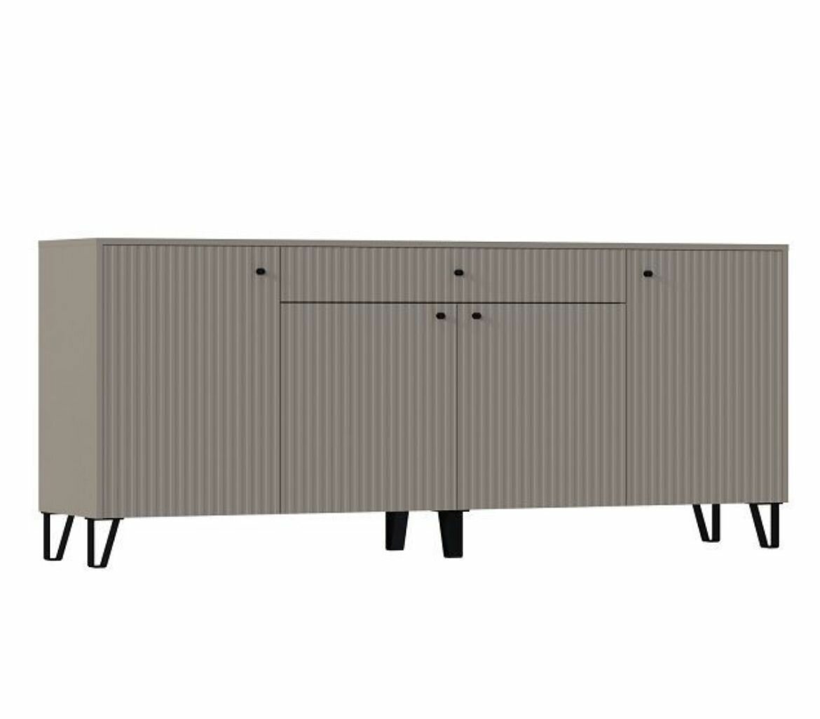 Комод Оливия 2 метра. МДФ рельефный. Глиняный серый/Шарли мокко.